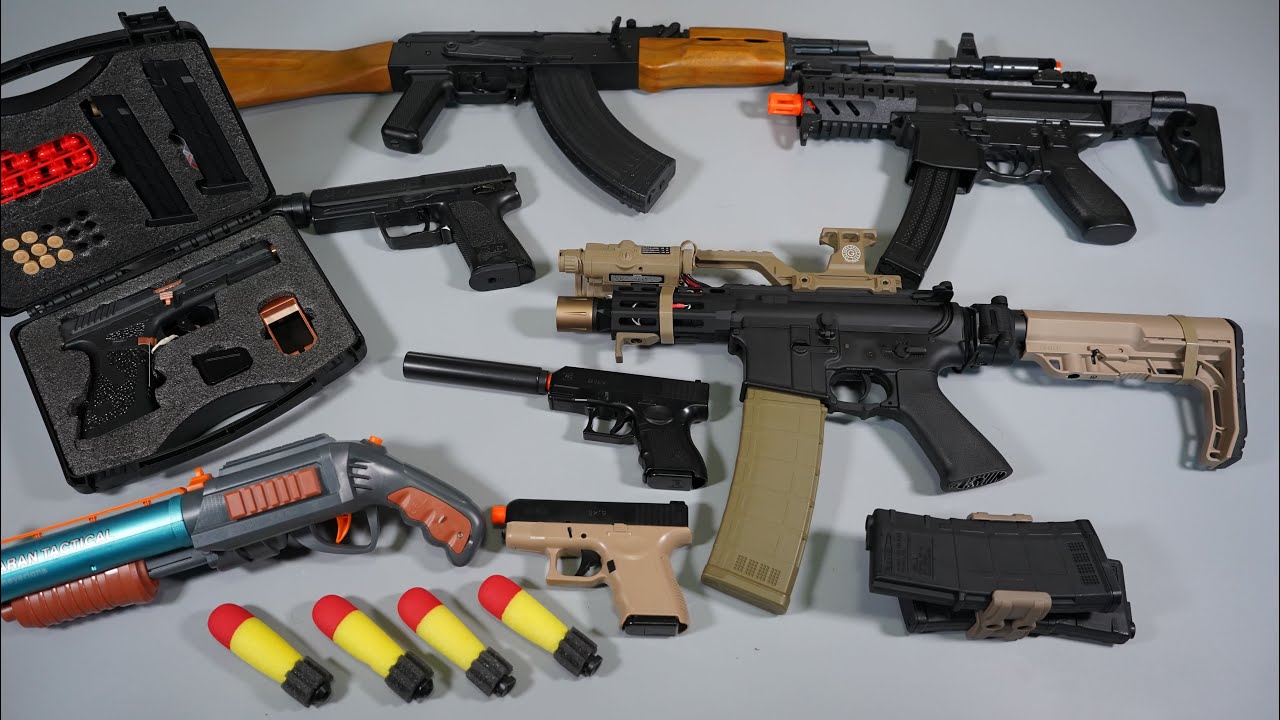 Shell ejecting Toy Gun - Glock17 - Airsoft -AK47-Double Barrel Rocket ...