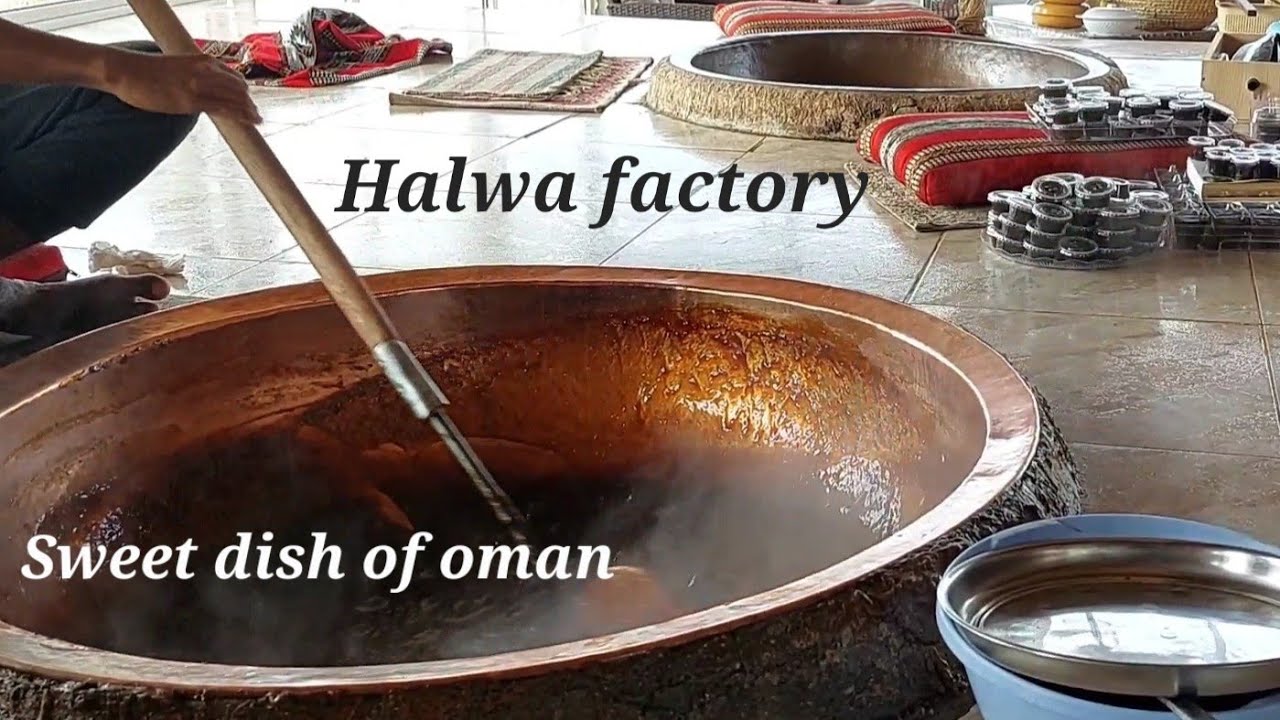 Omani halwa factory || Most Famous Traditional sweet dish of oman Halva ...