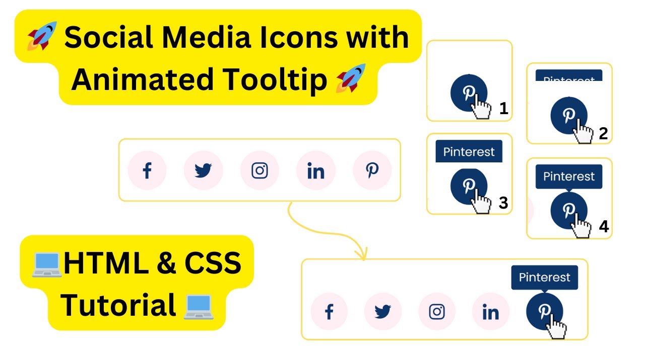 🚀 Social Media Icons With Animated Tooltip Html And Css Tutorial 💻 3610