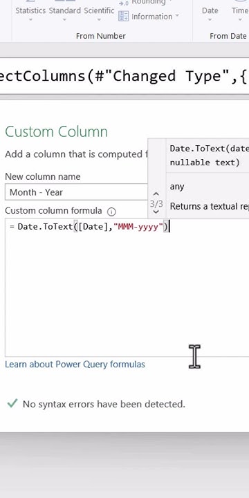 Month Year Mmm Yy Format In Power Query Exceltips Exceltricks Powerquery Youtube