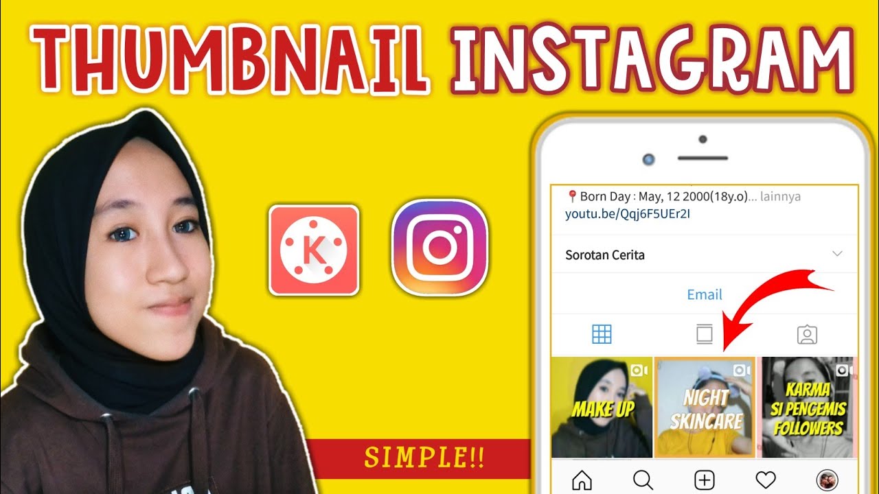 Cara Membuat Thumbnail Di Video Instagram!! | Tutorial Kinemaster - YouTube