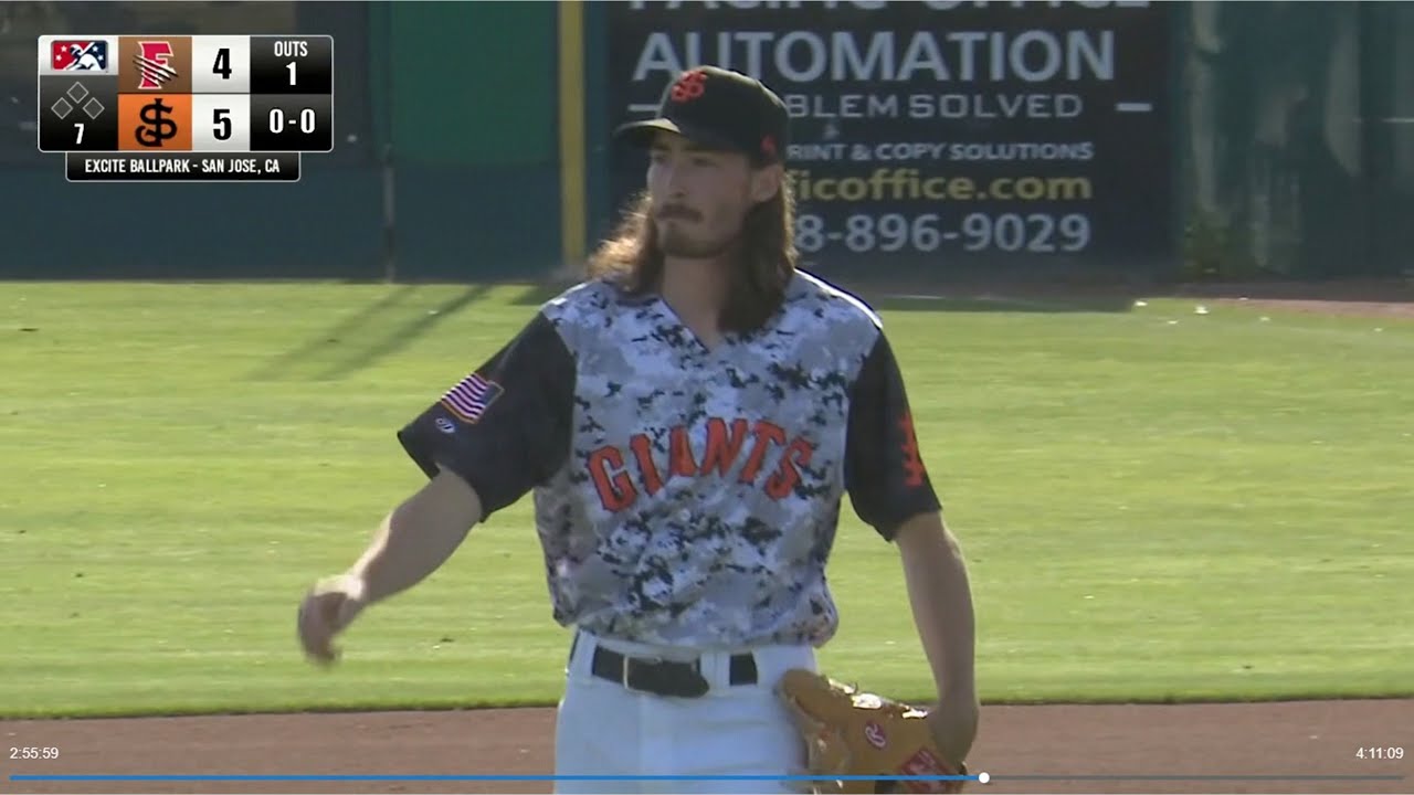 Dylan Cumming - Professional Baseball Debut 4/8/23 - San Jose Giants ...