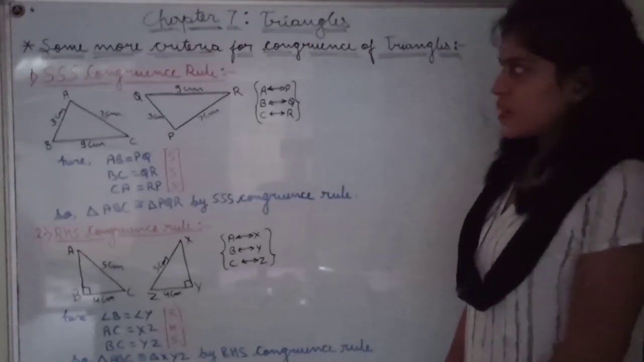 Class 9 | Maths | Chapter7 - Triangles | SSS & RHS Congruence Rule ...