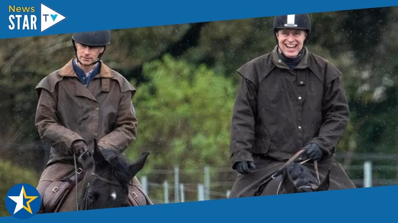 Prince Andrew smiles on horseback despite tensions with Charles - YouTube