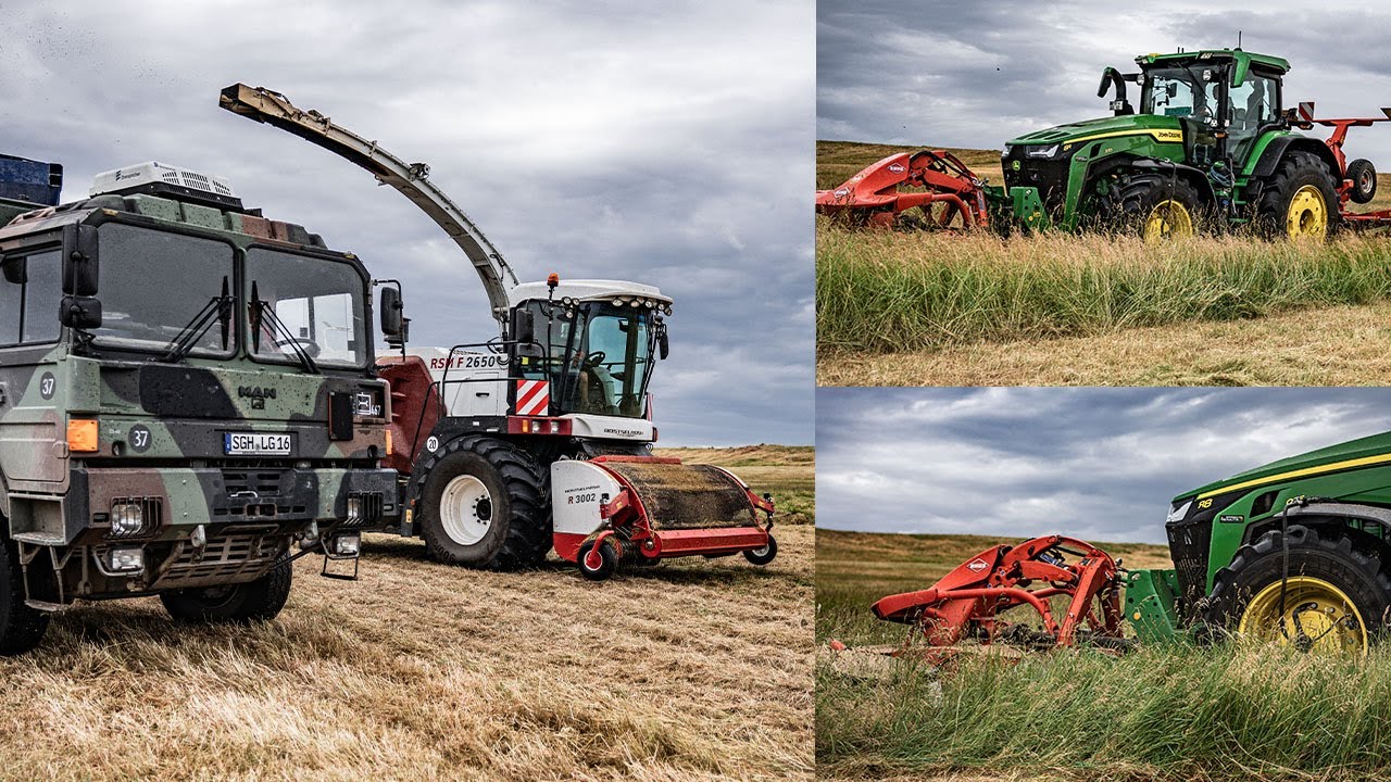 Agrar Oldisleben // Grasernte // Bundeswehr LKW // Rostselmash Häcksler ...