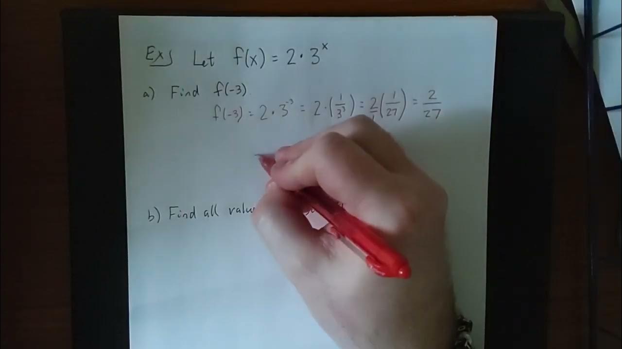 Solving for inputs and outputs of an exponential function - YouTube