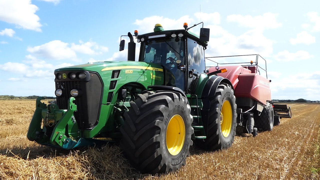 John Deere 8530 baling w/ Massey Ferguson 2190 baler | Pure Sound | DK ...