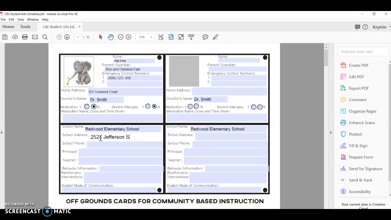 Student Information Cards: AdaptEd 4 Special Ed - YouTube
