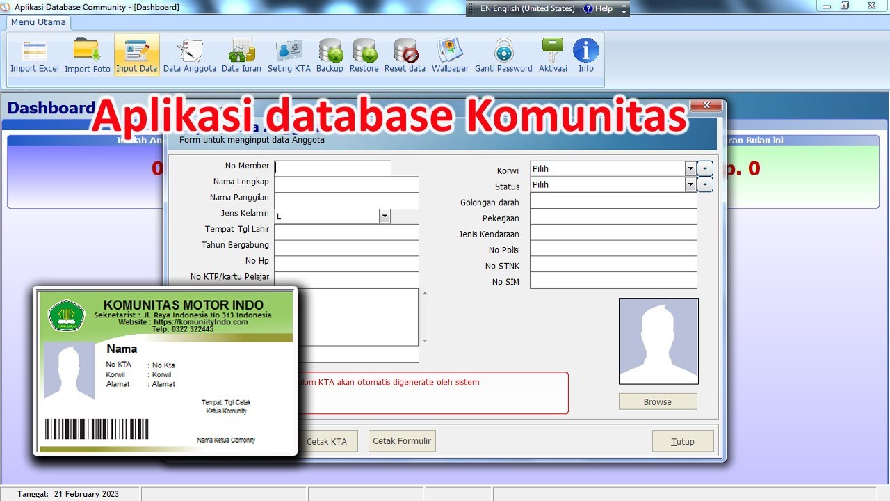 Aplikasi database Komunitas - YouTube