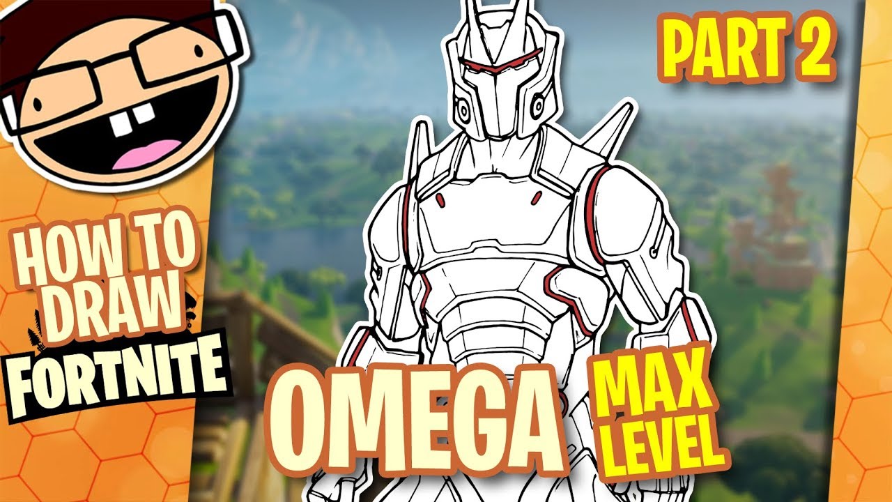 How to Draw MAX LEVEL OMEGA (Fortnite) Part 2 of 2 | Narrated Easy Step ...