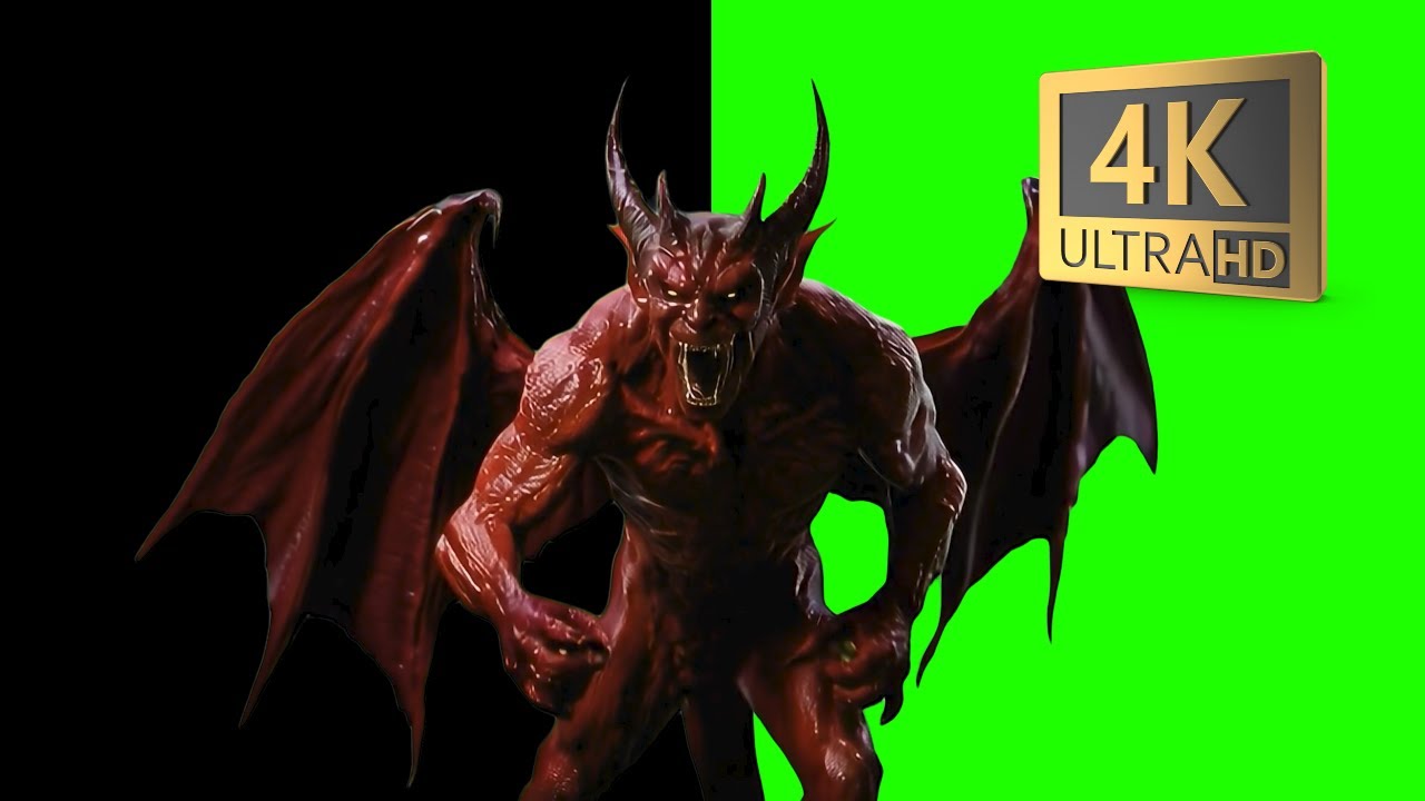 Best Free 4K Hi-Res Demon AI Generated Green Screen: MidJourney & KLING ...