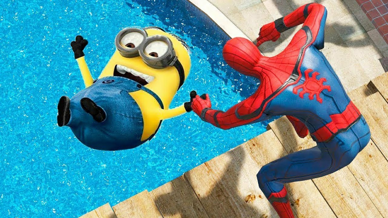 GTA 5 Epic Ragdolls RED SPIDERMAN VS MINION (Euphoria Physics & Funny ...