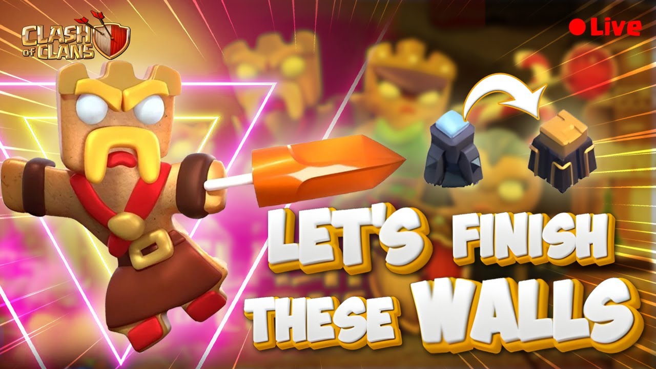 🔴CoC Live - EXTEND HAMMER JAM!!! - Now I can Complete My Walls (Super ...