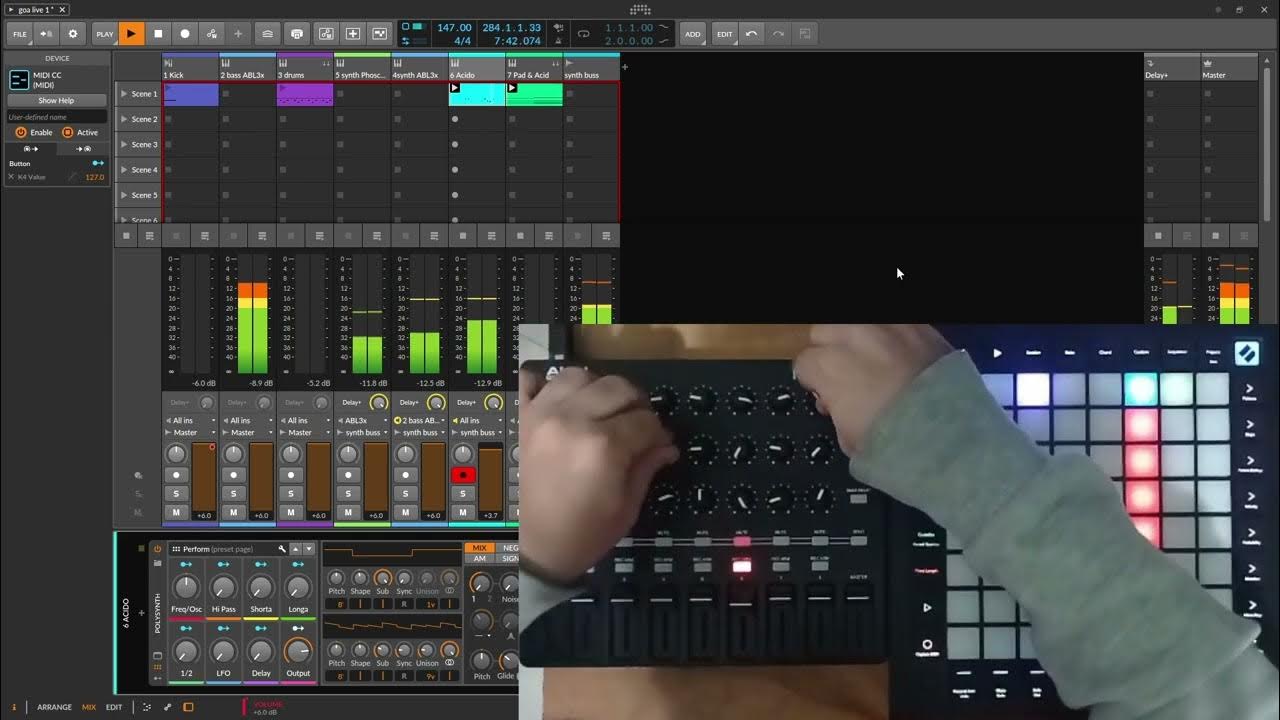 Launchpad Pro Mk3 + Akai Midimix + Bitwig = Goa Jam Session - YouTube