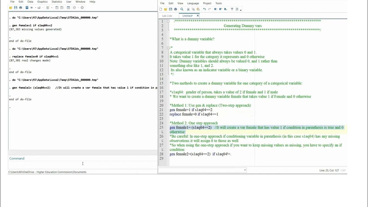 Creating Dummy Variables in Stata | Part 1 - YouTube
