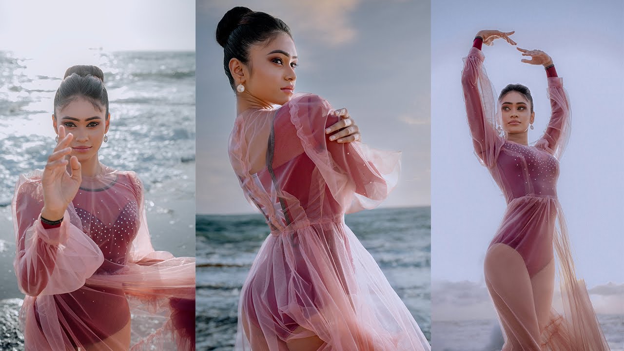 Soaring to New Heights The Talented Model's Beachside Gymnastics Photoshoot | Shenuki Dishalya ...