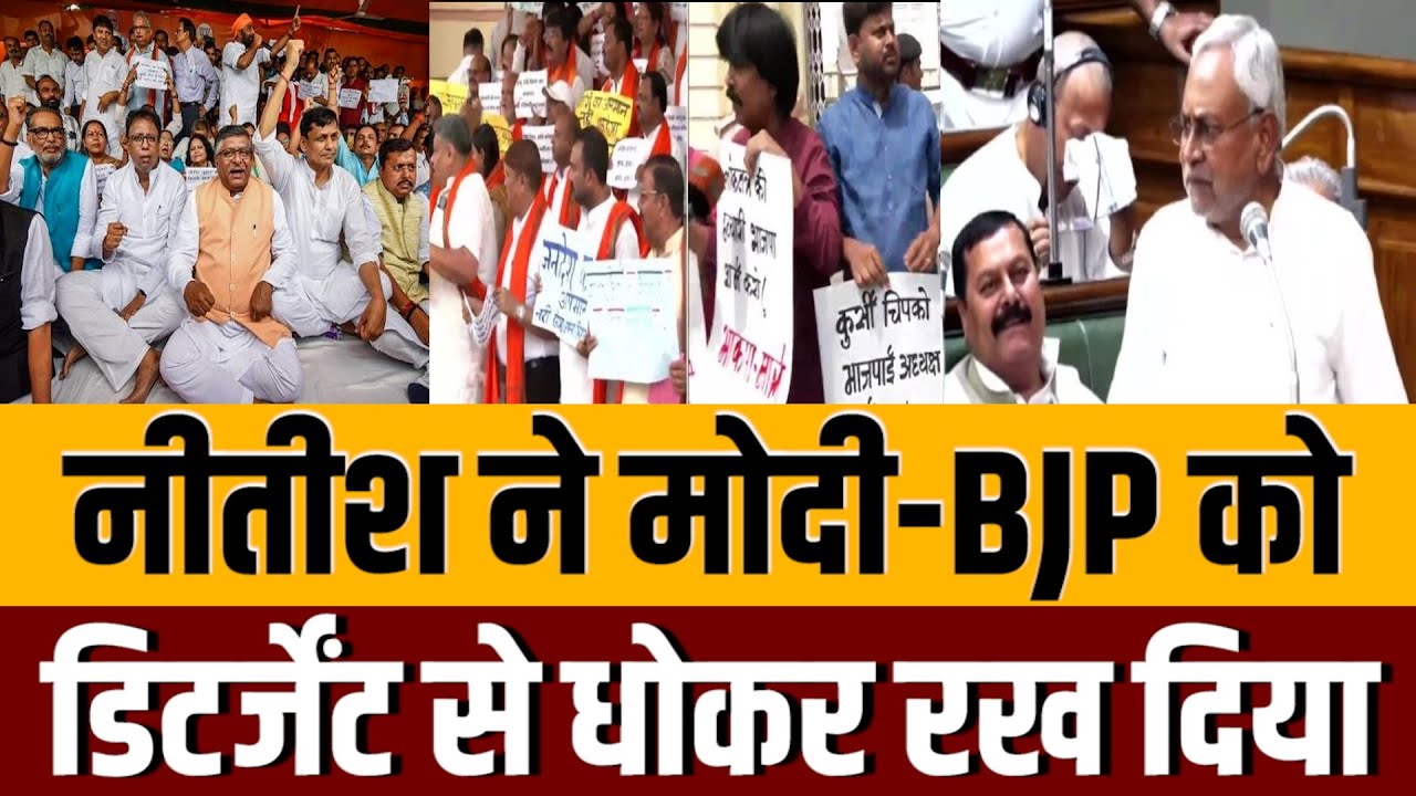 नीतीश का मिर्ची जैसा भाषण सुन विधानसभा से भागे BJP वाले । Navin Kumar ...