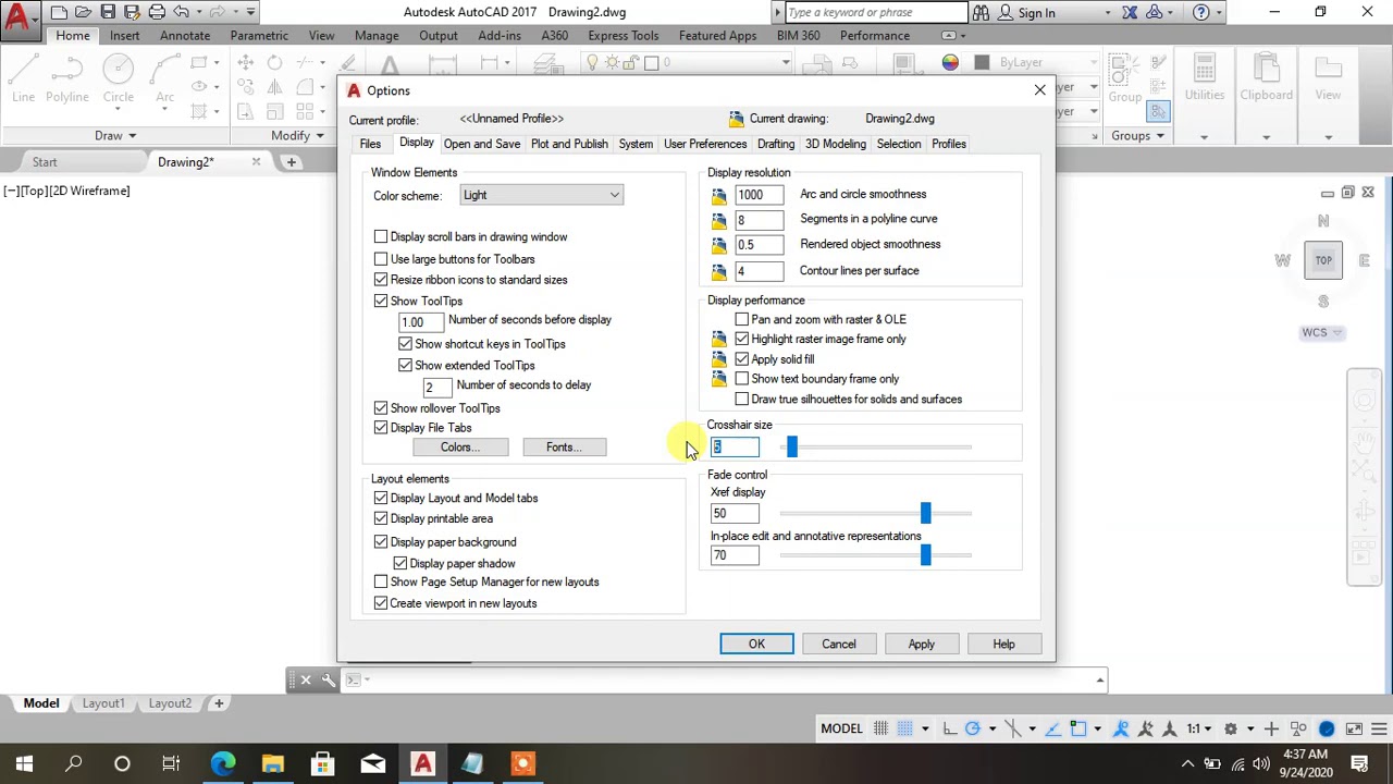 Crosshair Colour And Size Change In Autocad YouTube crosshair-colour-and-size-change-in-autocad-youtube