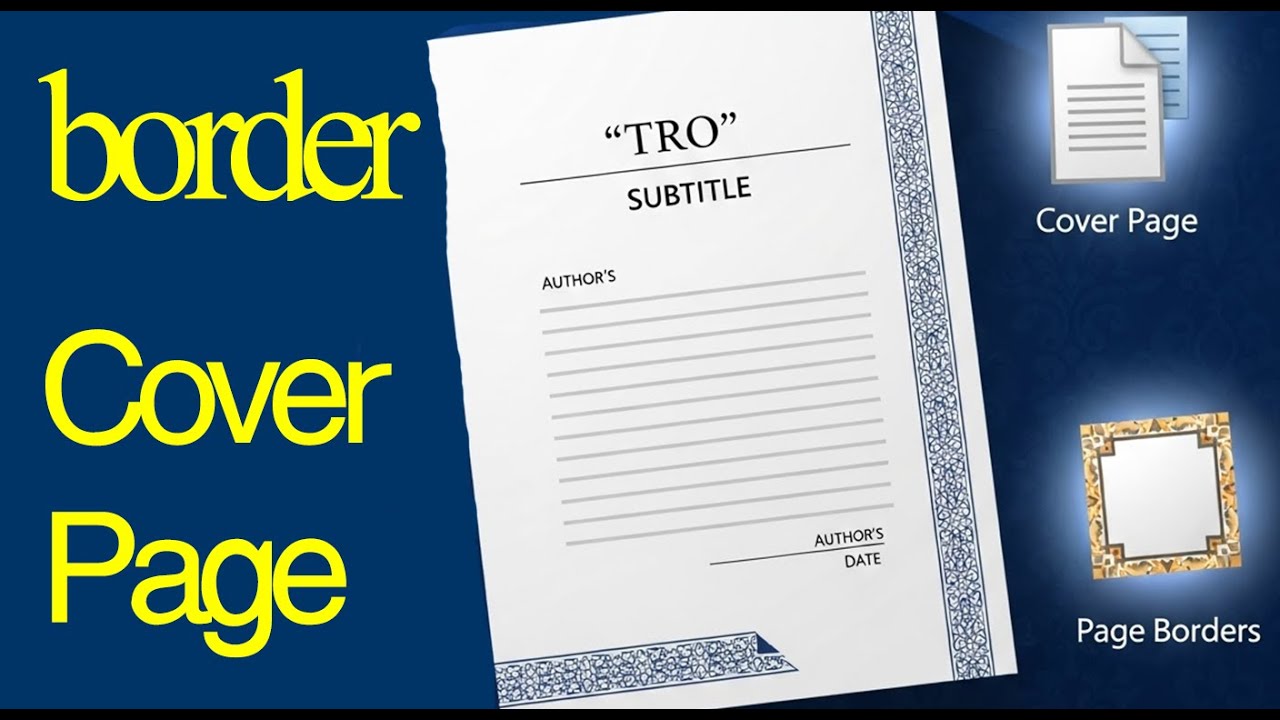 How to Create a border / Cover Page in Microsoft Word - YouTube