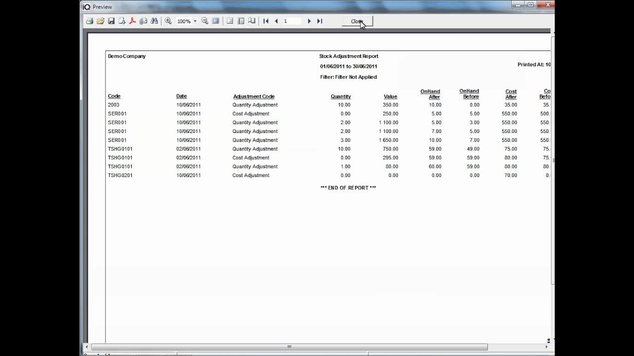 Stock Reports Stock Adjustment Report 1 Stock Adjustment Report - YouTube