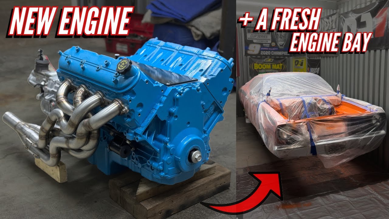 The Duster gets a new engine + Freshly painted engine bay | 13 days ...