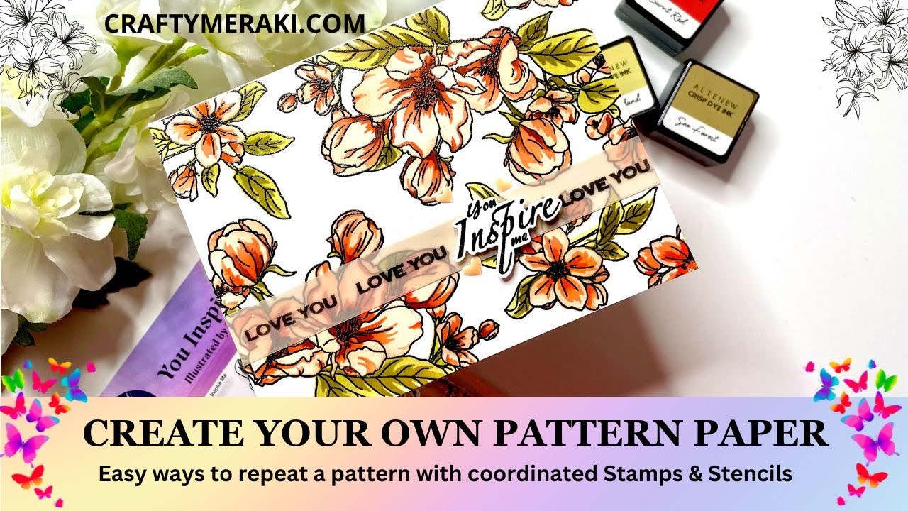 How To Create Beautiful Pattern Card Fronts With Floral Clusters - YouTube