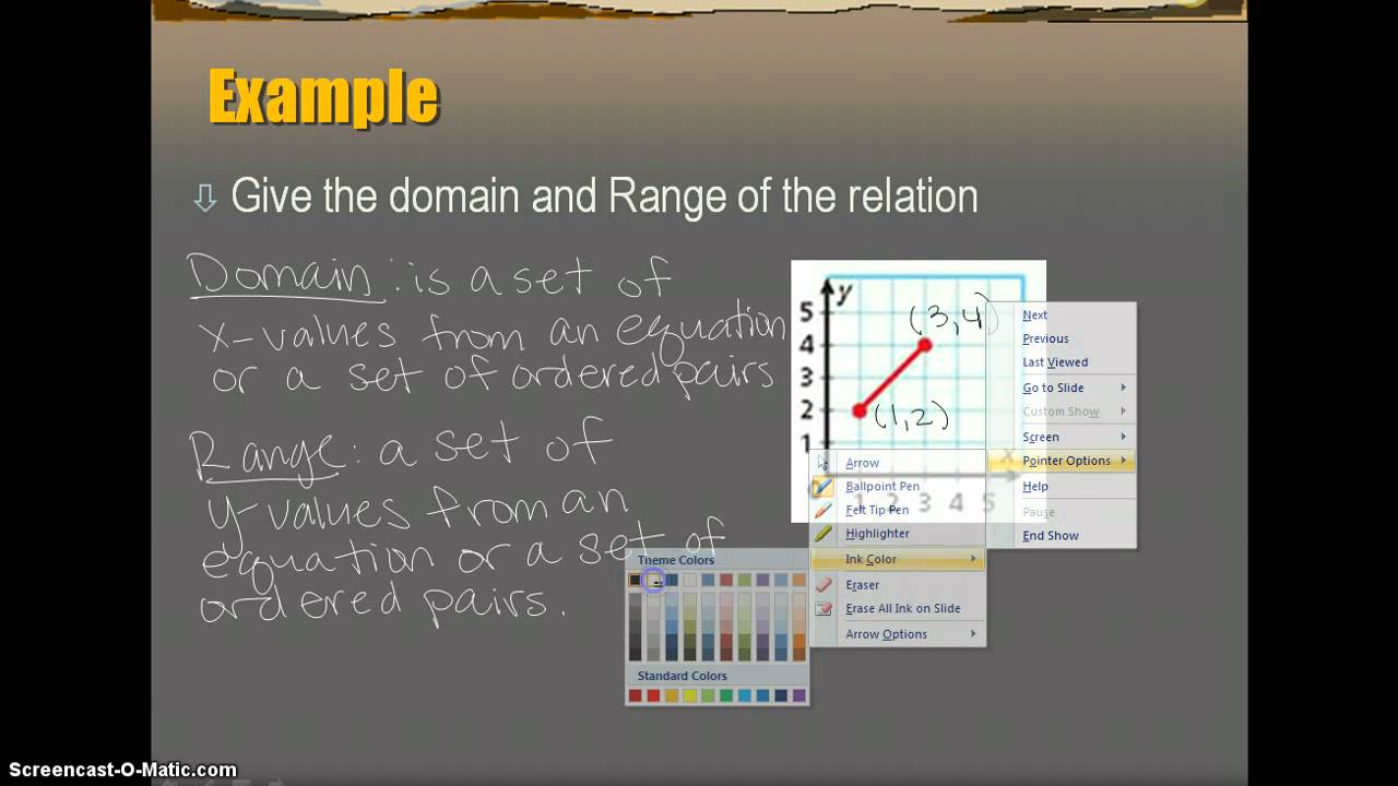Finding Domain and Range of a Relation - YouTube