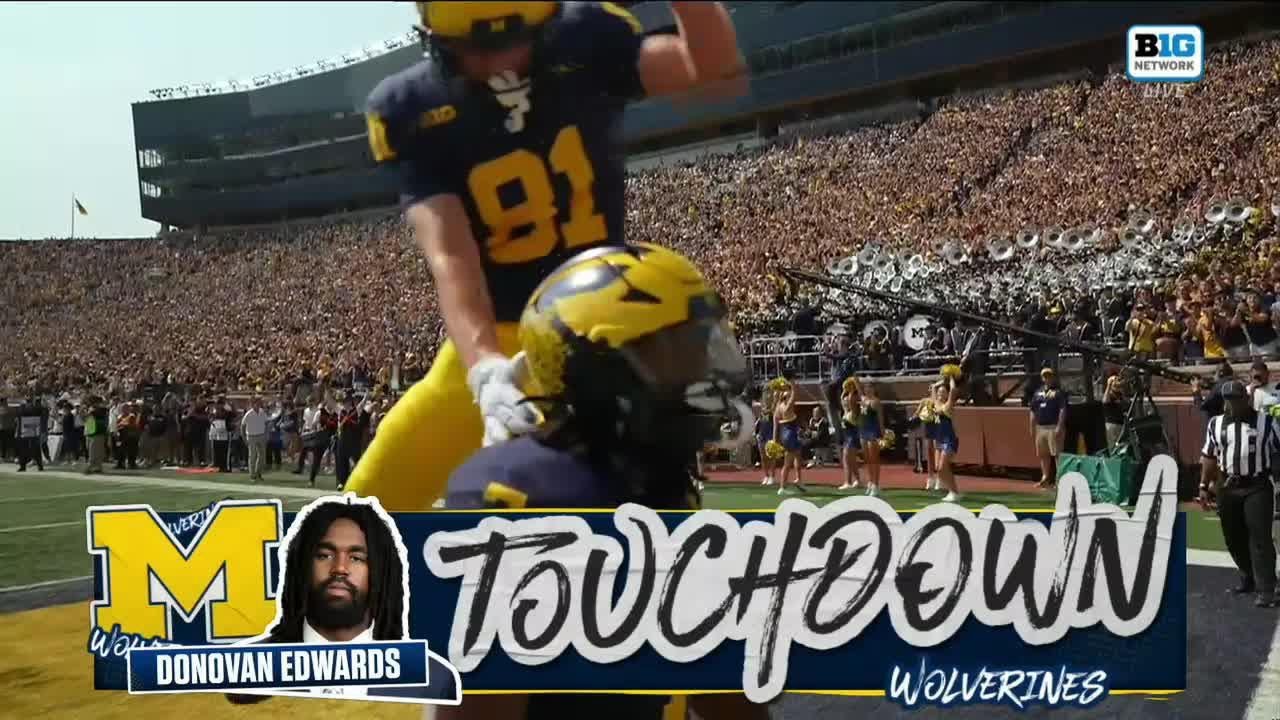 Donovan Edwards Finds the End Zone vs. Arkansas State | Michigan ...