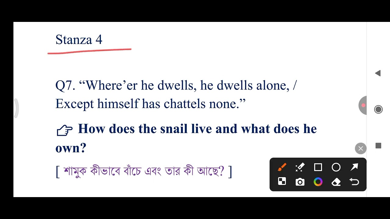 Class 10 English Poem The Snail by William Cowper Important Questions ...