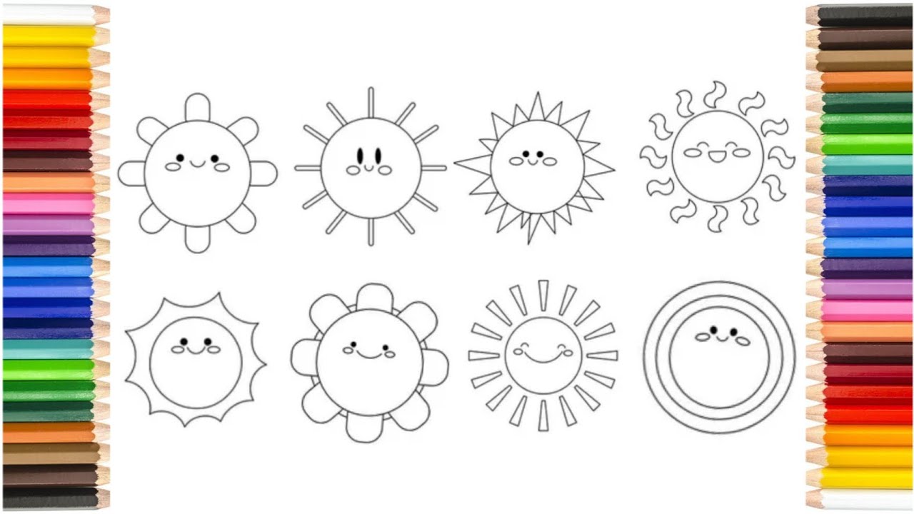 ☀️Sun drawing video|How to draw sun ☀️|How to colour sun ☀️| Magical ...