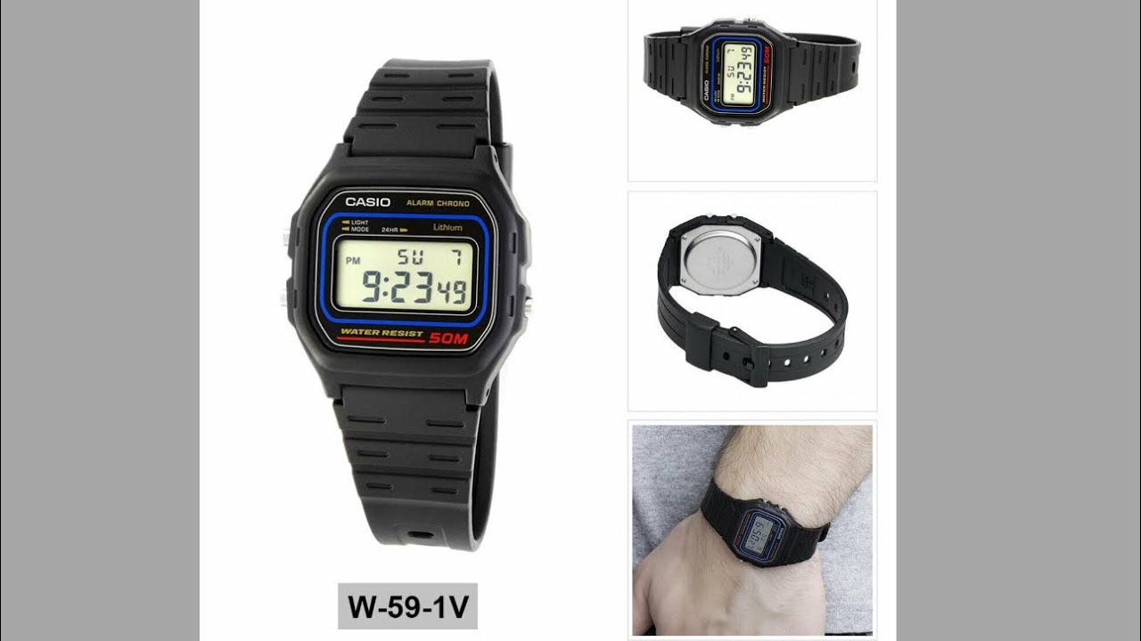 Casio W-59-1V Review & Unboxing - YouTube