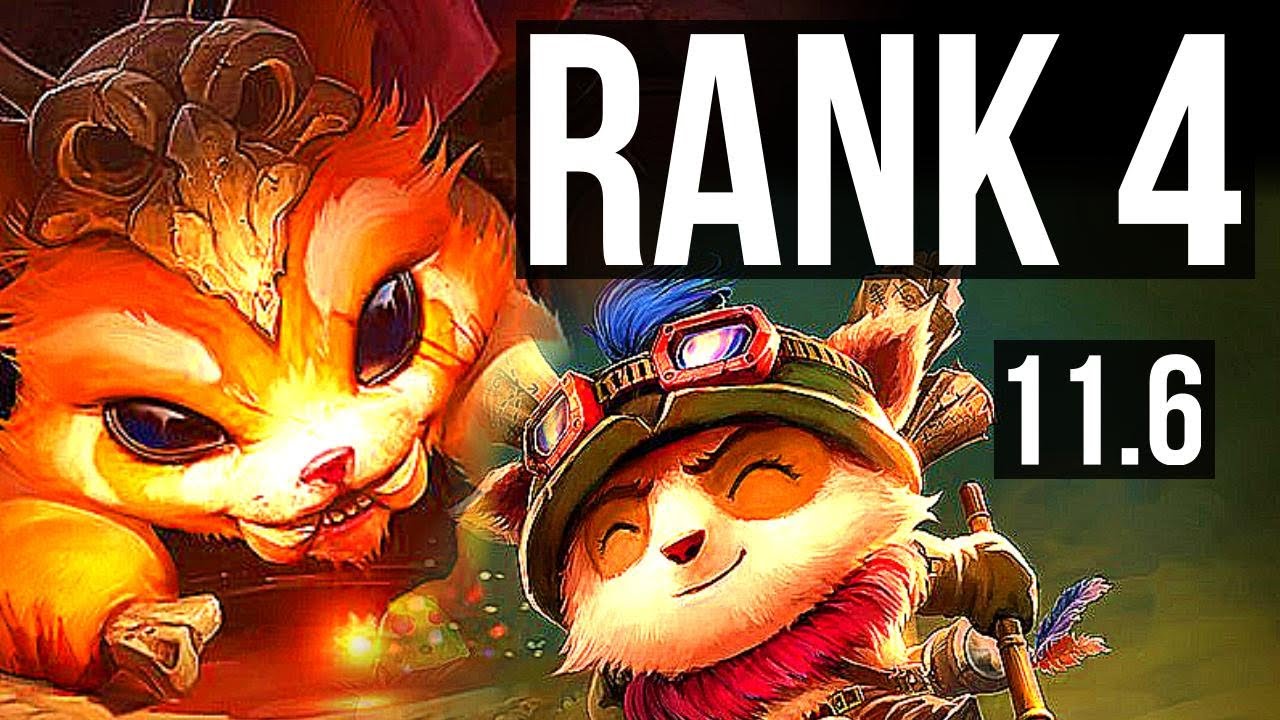 Gnar Vs Teemo Top Rank 1 Gnar Rank 4 12 1 10 Legendary Br