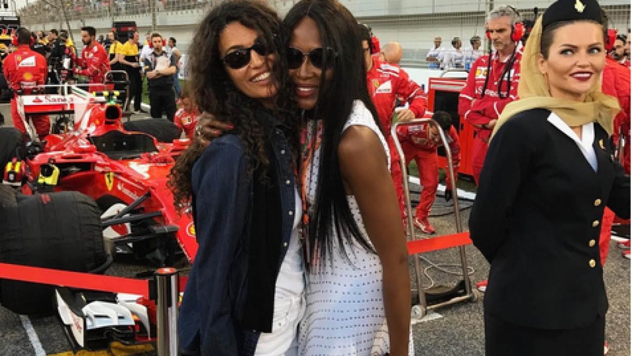 Naomi Campbell Attends the Gulf Air Formula One Race in Bahrain - YouTube
