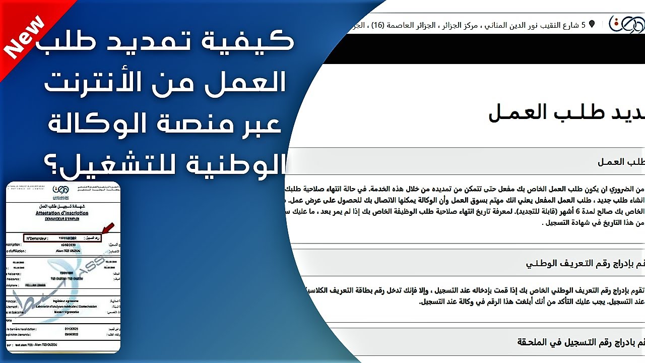 كيفية تمديد (تجديد) طلب العمل من الإنترنت عبر منصة الوكالة الوطنية ...