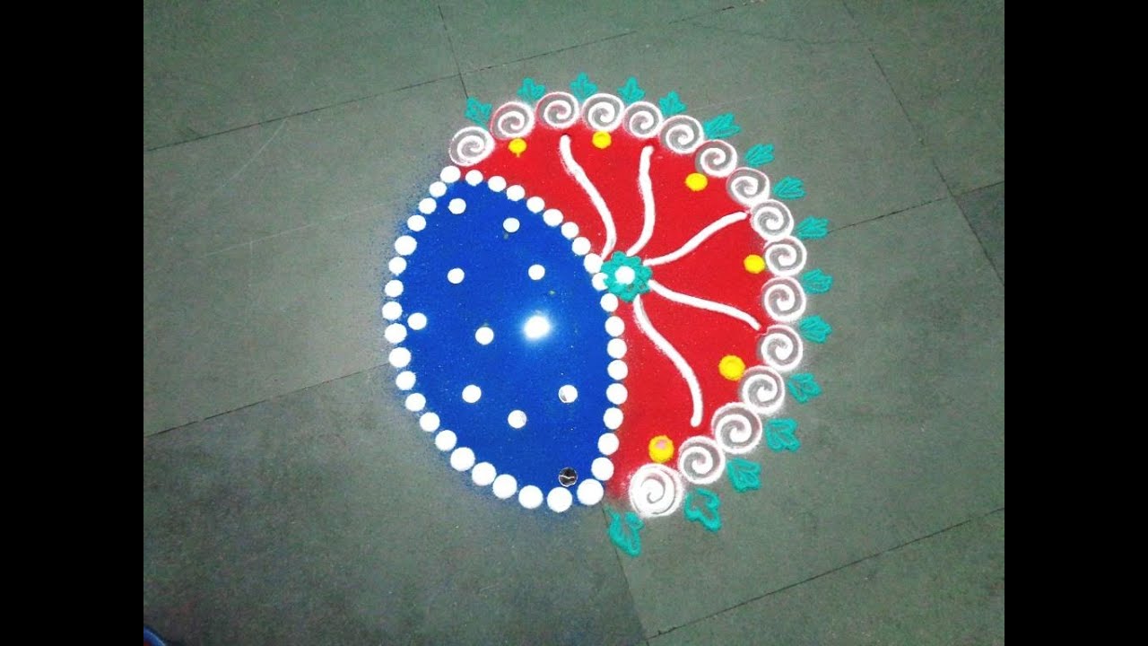 how to make beautiful rangoli created by latest rangoli - YouTube