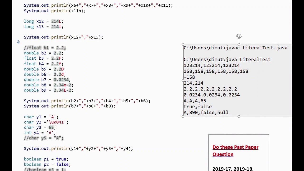 Bit Sem 1 Programming Java Lesson 3 Data Types And Variables Part