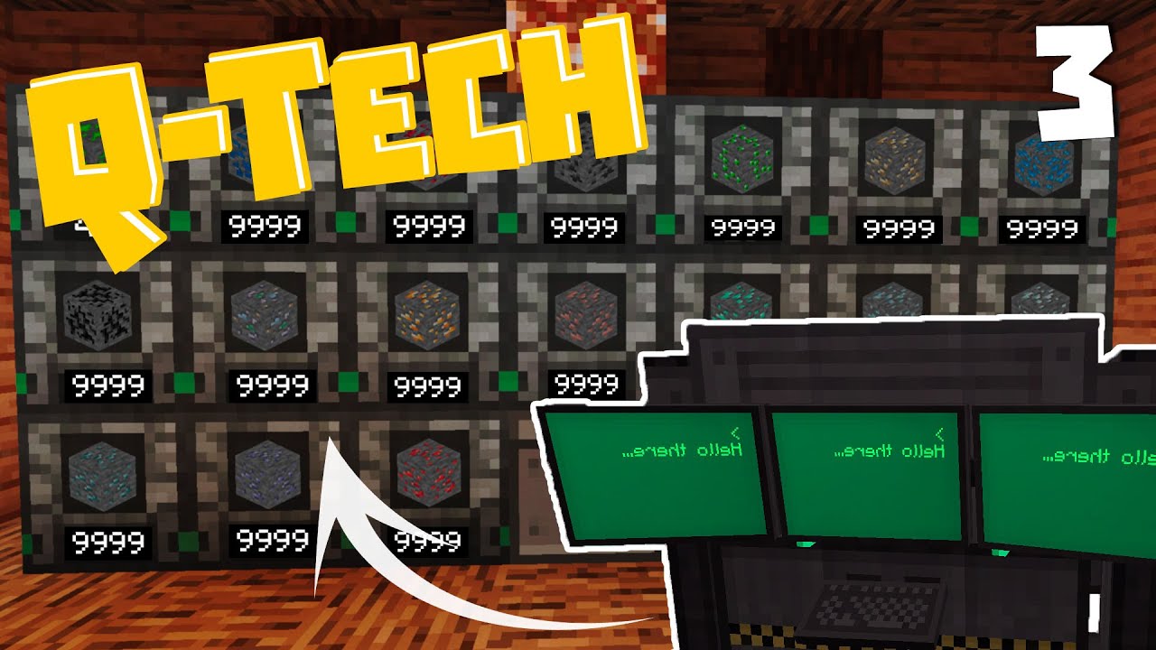 Q-Tech #3 - Тонны Руд и ДжетПак | Выживание в МАЙНКРАФТЕ с Модами - YouTube