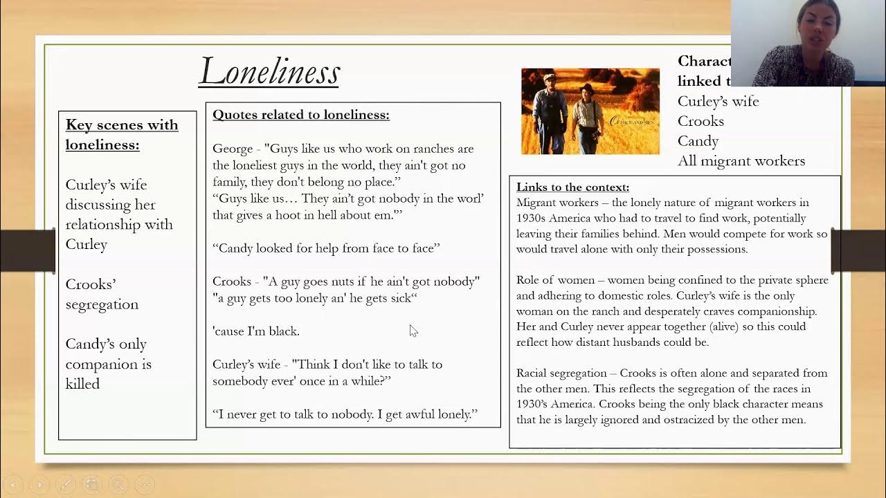 Theme of Loneliness in Of Mice and Men - iGCSE Edexcel English Language ...