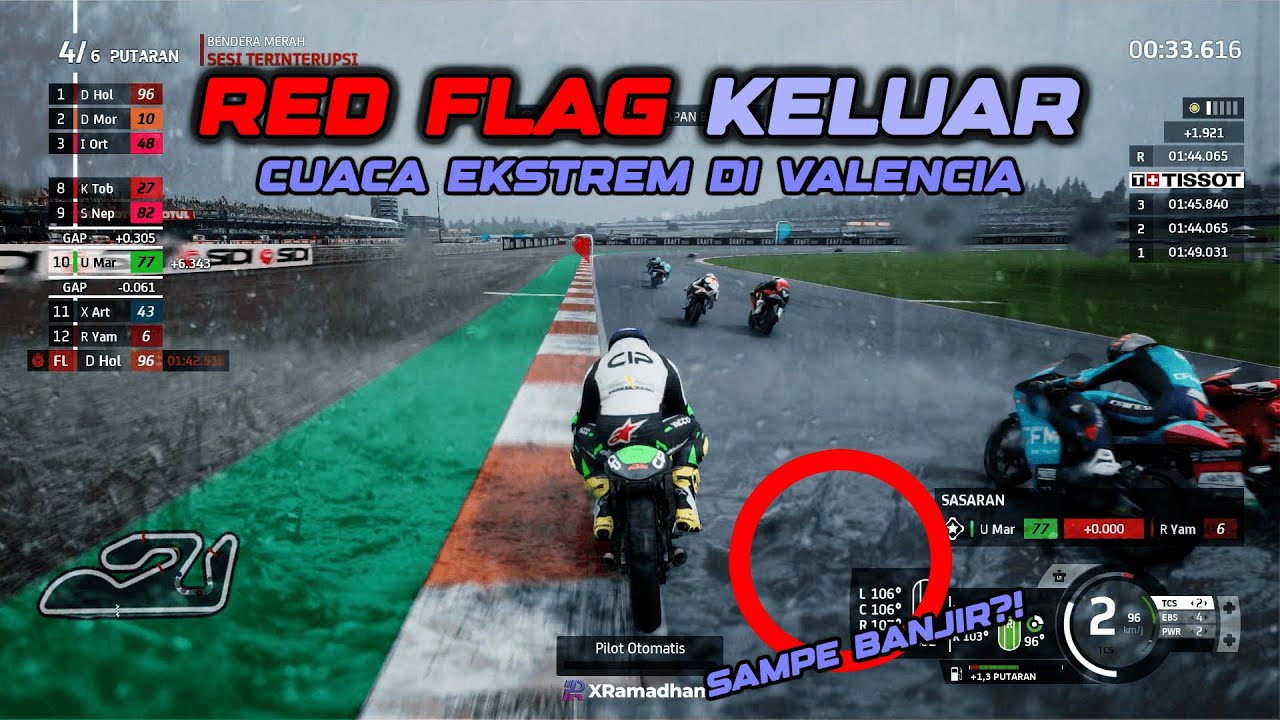 RED FLAG!! GARA GARA CUACA EKSTREM!! BALAPAN DI HENTIKAN | MotoGP23 ...