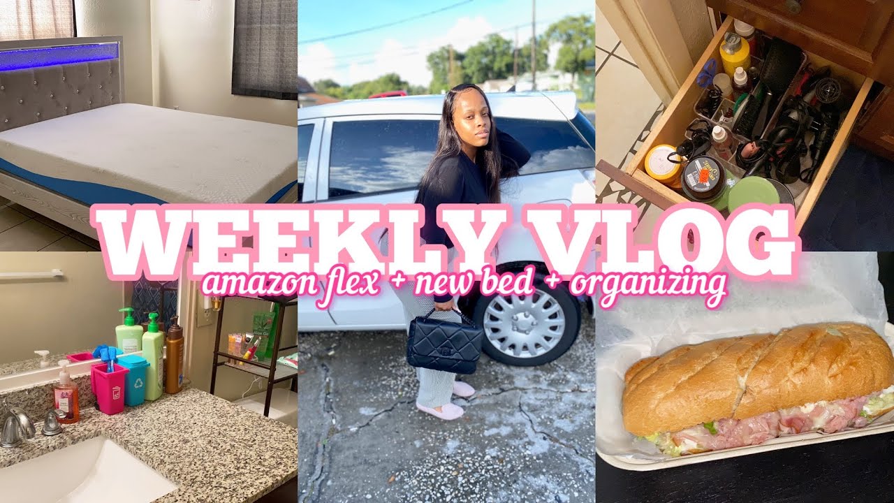 WEEKLY VLOG: home decorating + organizing my bathroom + amazon flex - YouTube
