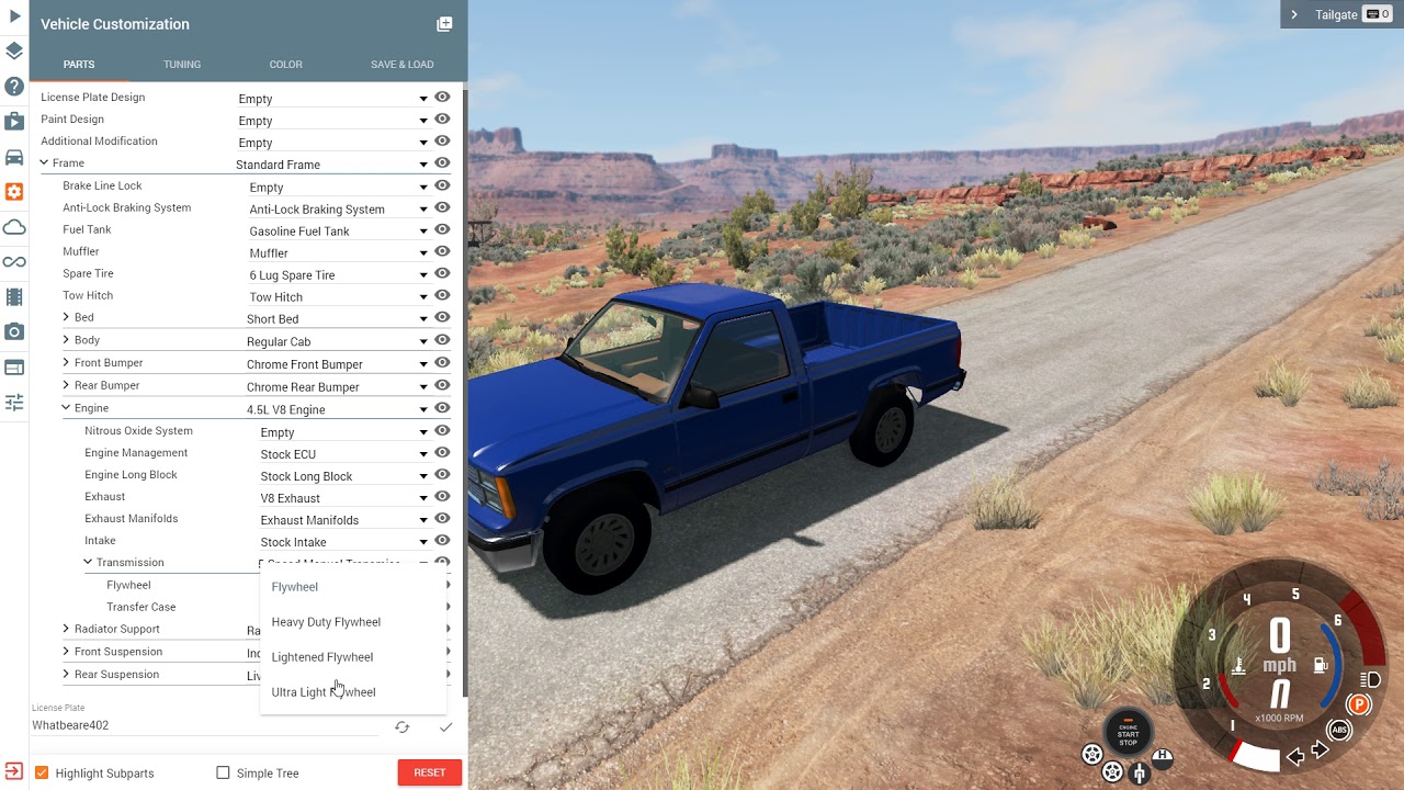 how to change transmissions/motors beamng drive - YouTube