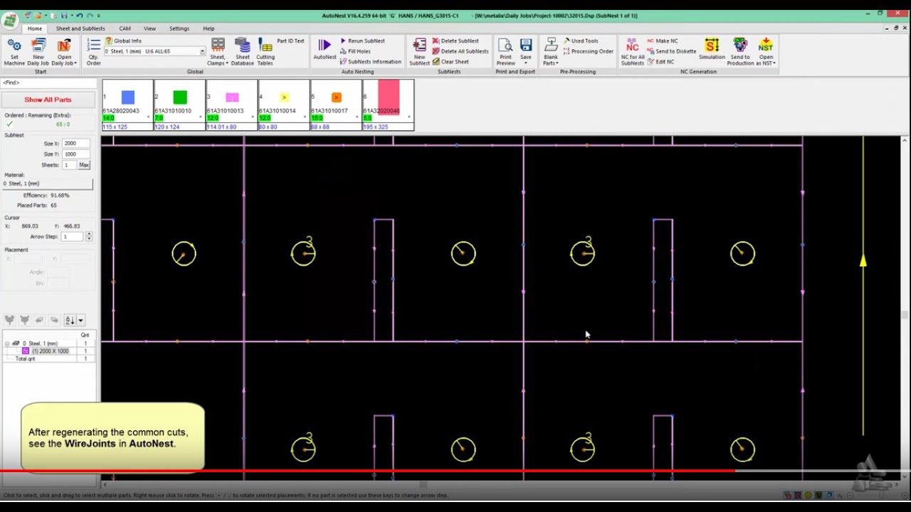 Metalix AutoNest V16 Common Cuts and Remnants - YouTube