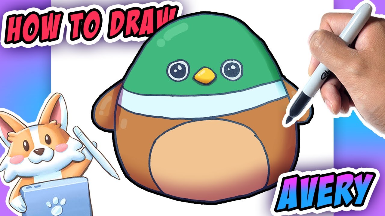 How to Draw Avery the duck from SQUISHMALLOWS! - YouTube