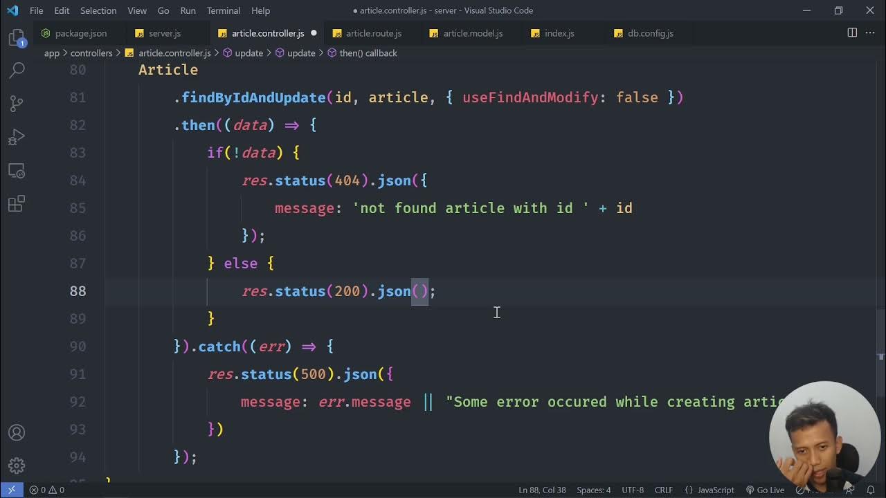 Membuat REST API dengan Express dan MongoDB 06 Membuat API Endpoint untuk Update Article - YouTube