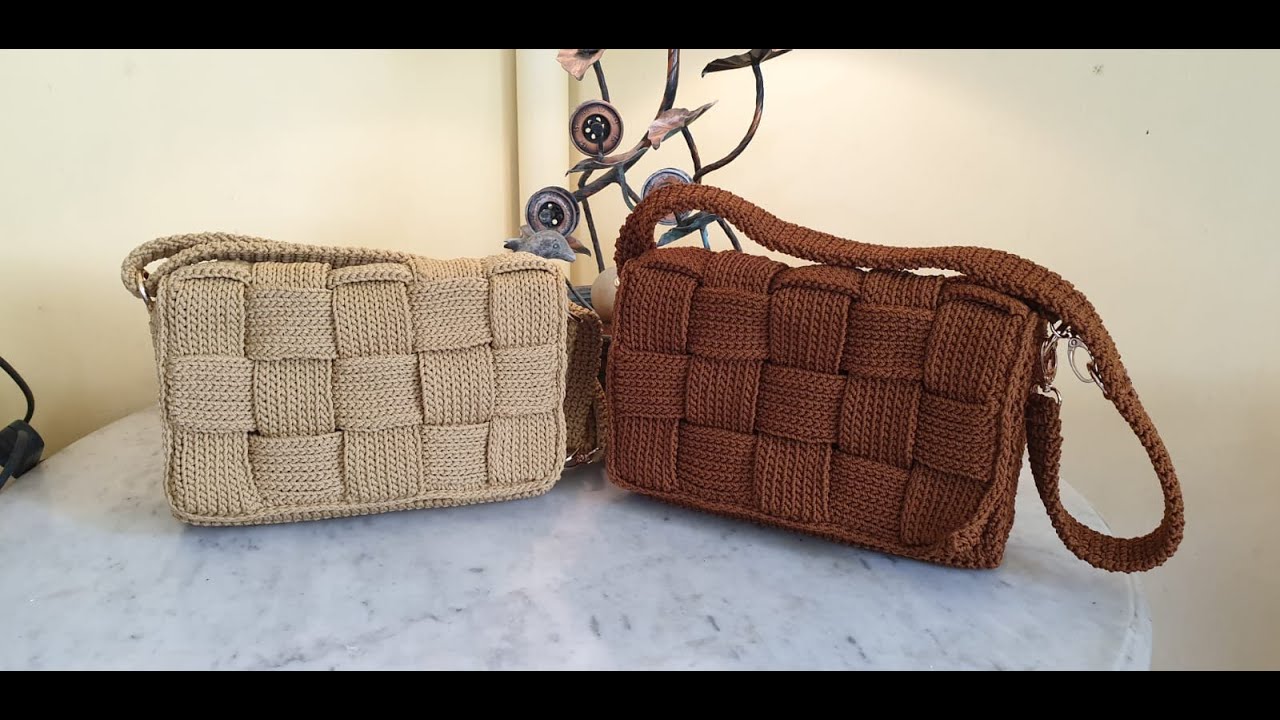 Tutorial membuat tas rajut mudah untuk pemula. | Easy Crochet bag Woven ...
