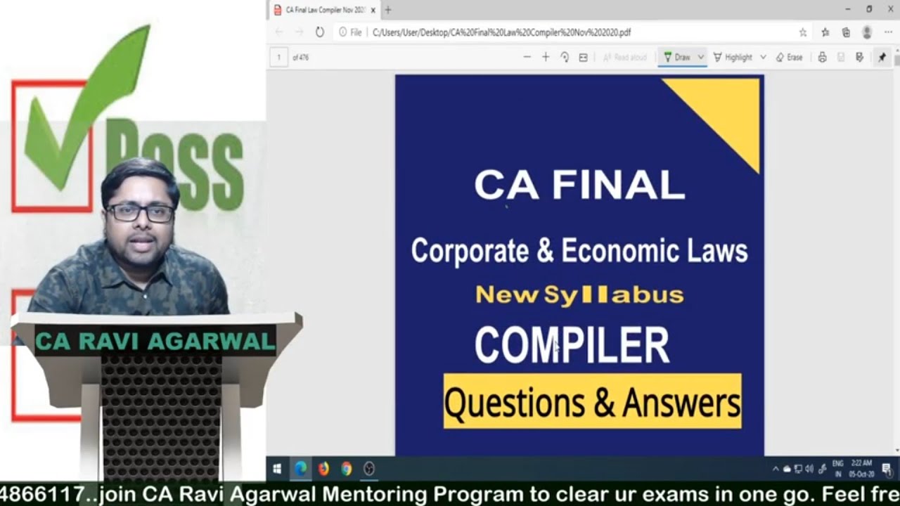 CA Final Law Compiler- Gift by CA Ravi Agarwal - YouTube