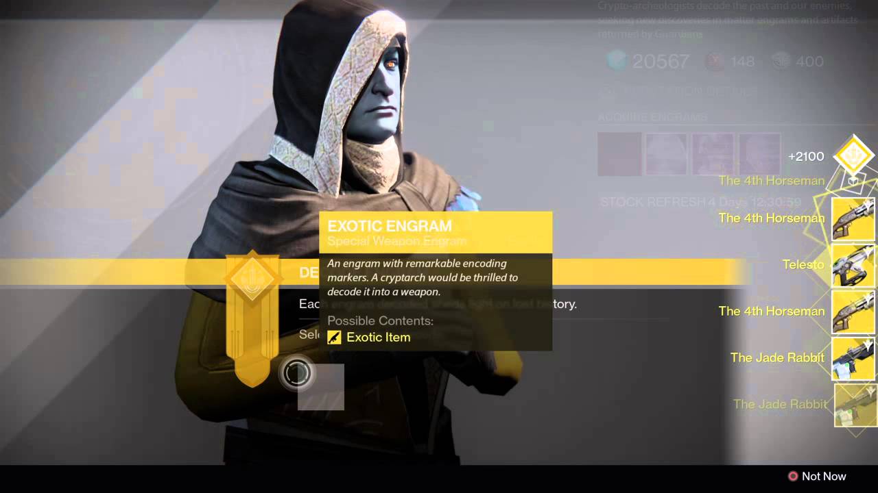 Destiny - 300 Light, Exotic Engram Time! - YouTube