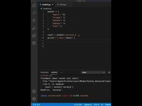 Correct way to access dictionaries in python using .get method - YouTube