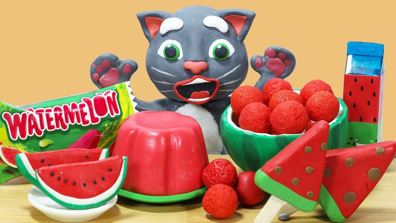 Mukbang Watermelon Desserts 젤리, 아이스크림, 주스, 틱톡, 빙수 스톱모션 쿠킹 & Talking Tom ...