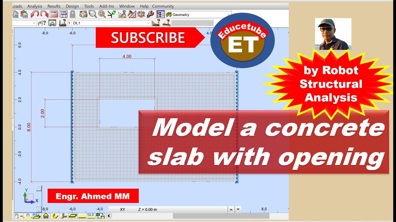 Model a concrete slab with opening by Autodesk Robot Structural ...